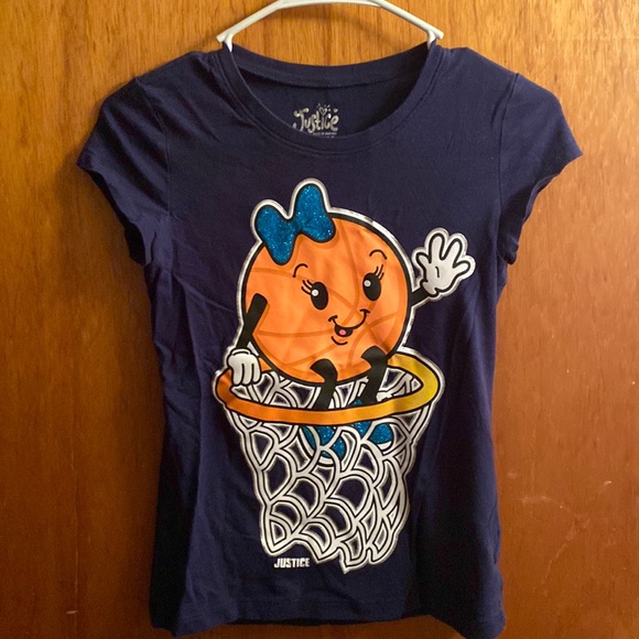 Justice | Shirts & Tops | Justice Girls Graphic Basketball Print Tee ...